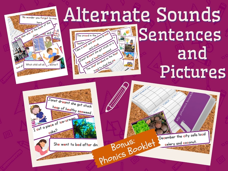 Grapheme Alternate Sounds Sentences and Pictures - Etsy