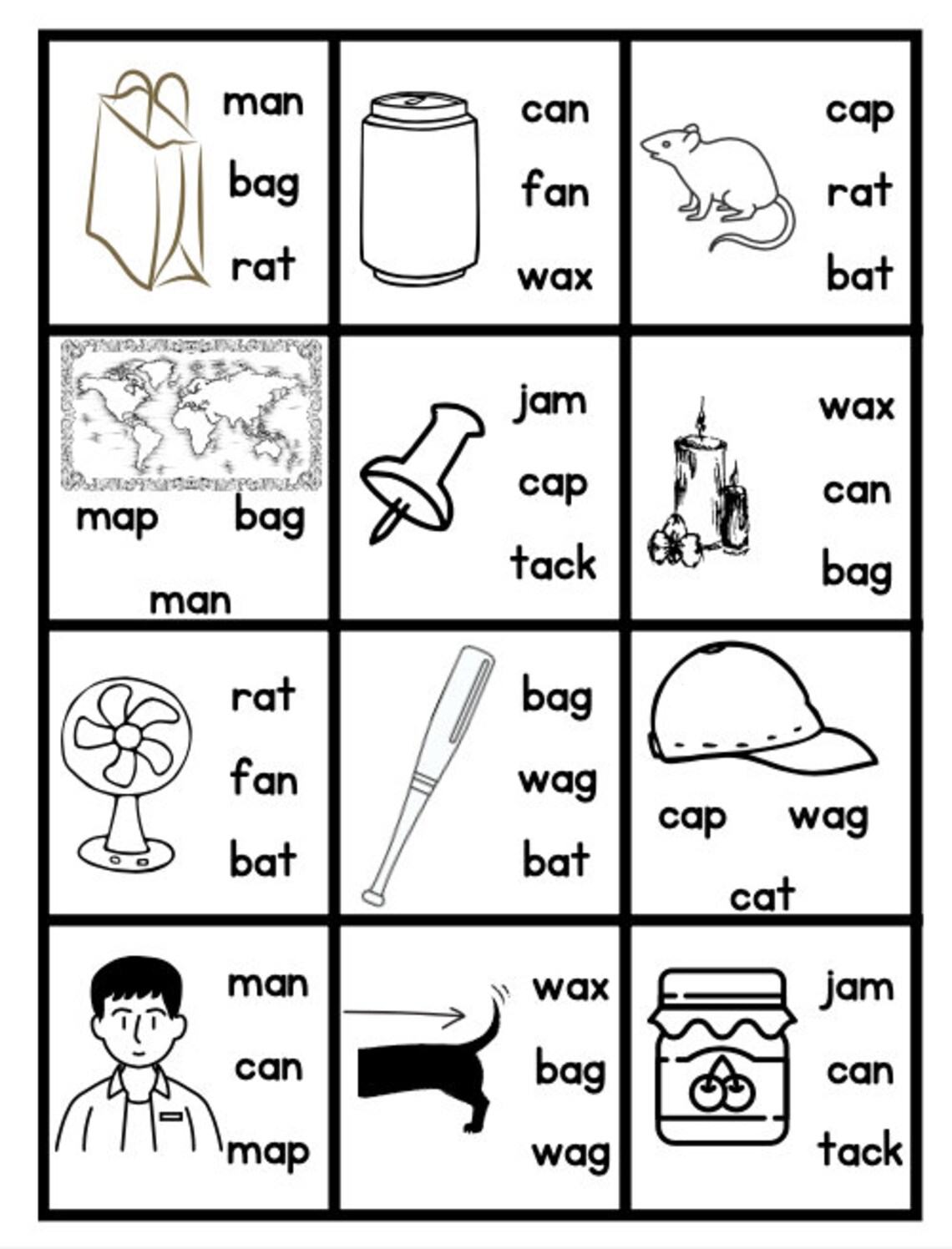 CVC Worksheets - Etsy