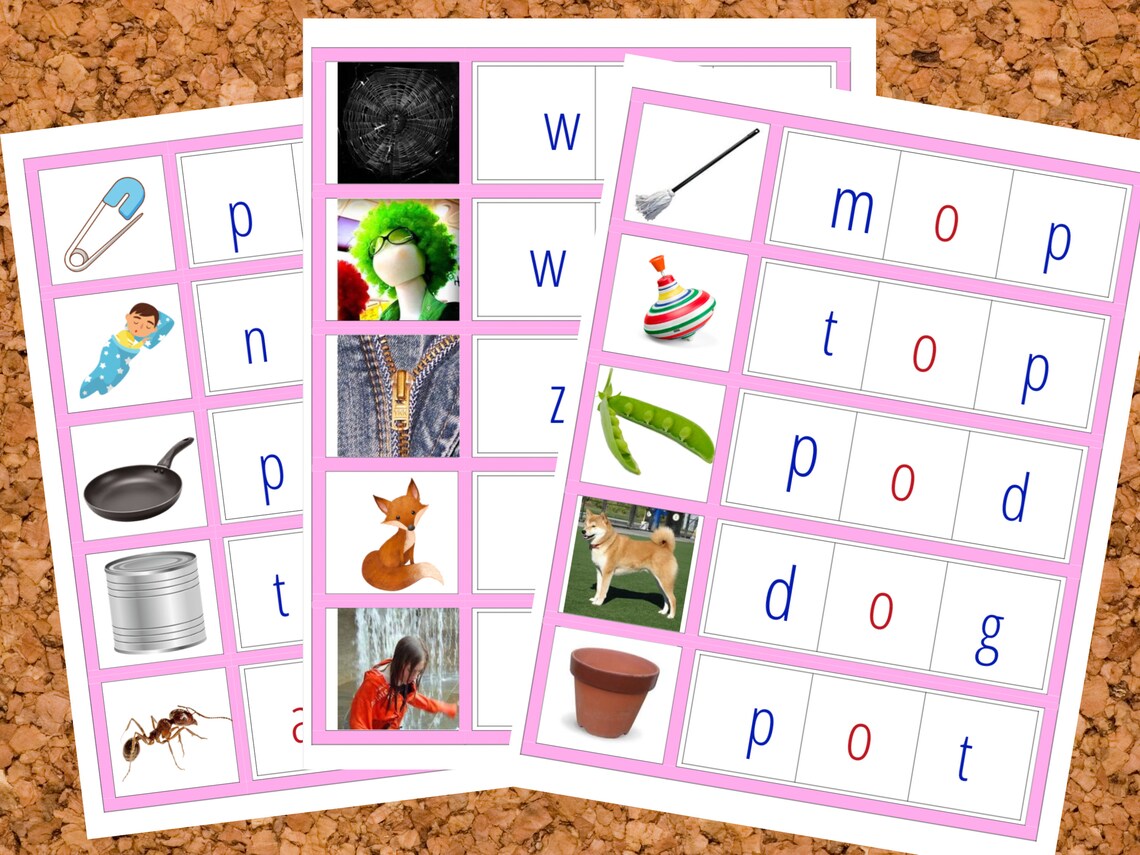 Montessori Pink Series Spelling CVC Words - Etsy