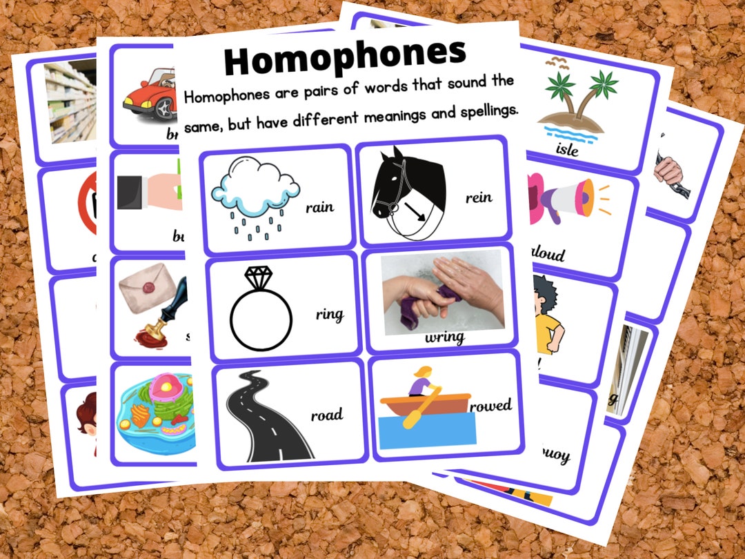 Buy Homophones Flashcards and Worksheets Online in India - Etsy