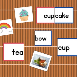 Montessori Compound Word Matching Activity - Hands-on Literacy Centers ...