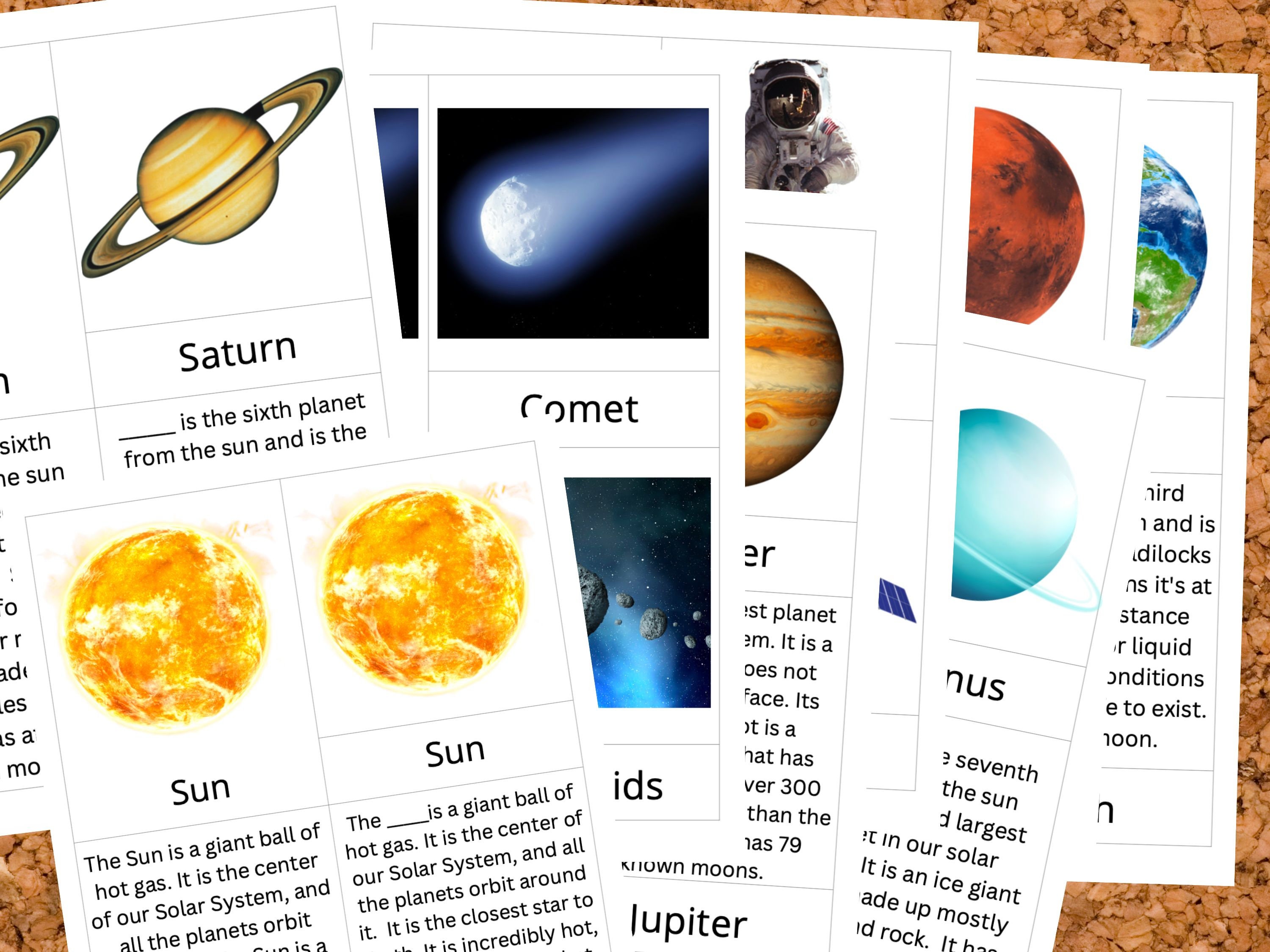 Solar System Activity Bundle: Montessori Flashcards & Planet Sorting ...