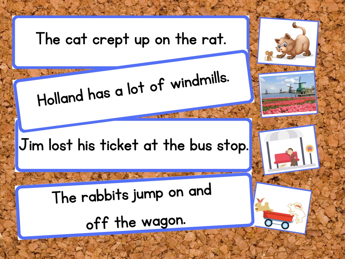 Blue Sentence Strips - Etsy