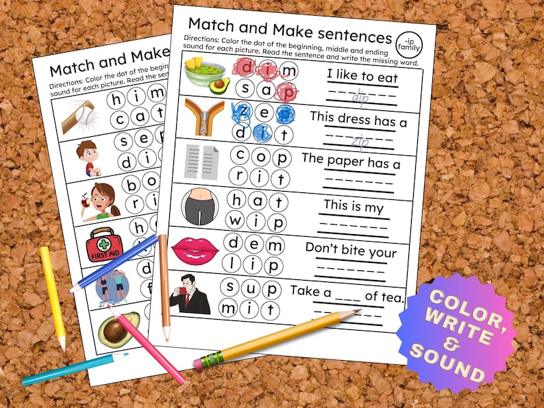 Complete CVC Word Family Worksheets - Etsy