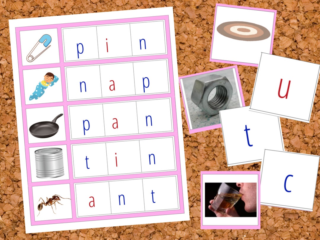 Montessori Pink Series Spelling CVC Words - Etsy