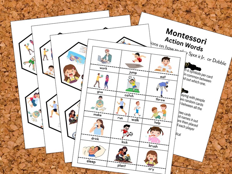 Action Verbs Dobble / Spot It! - Etsy