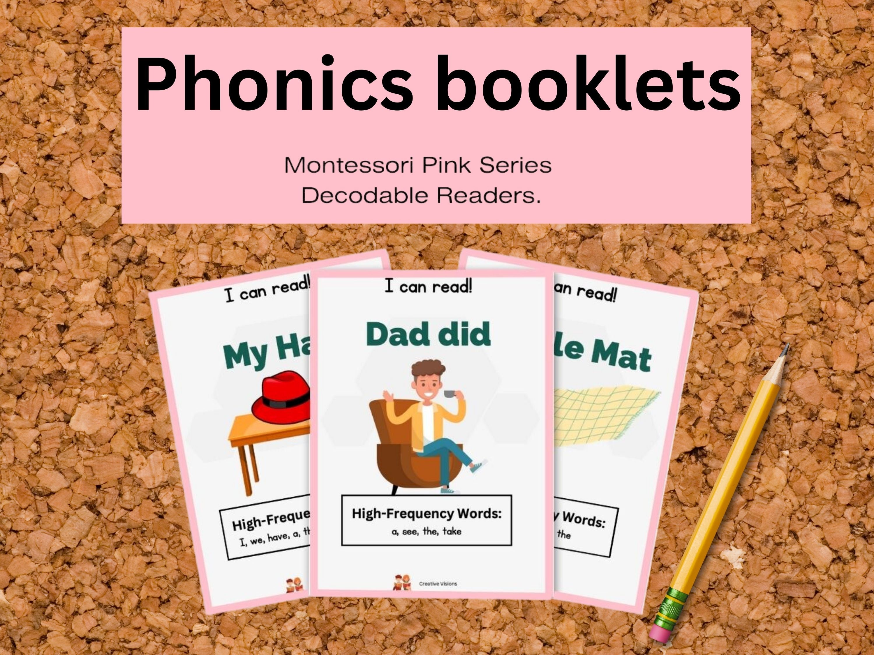Pink Montessori Decodable Readers - Etsy