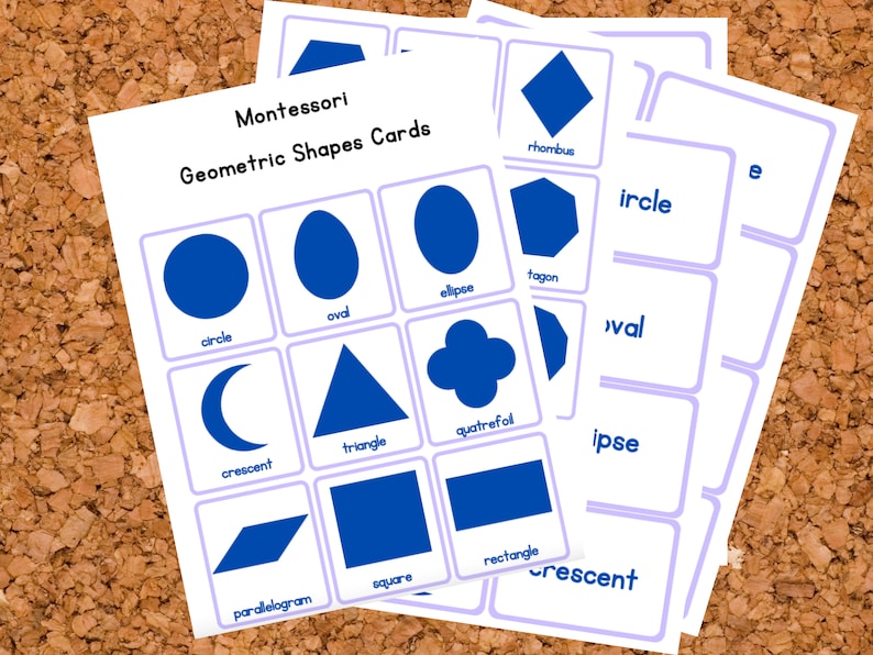 Montessori Geometrical Shapes Cards - Etsy