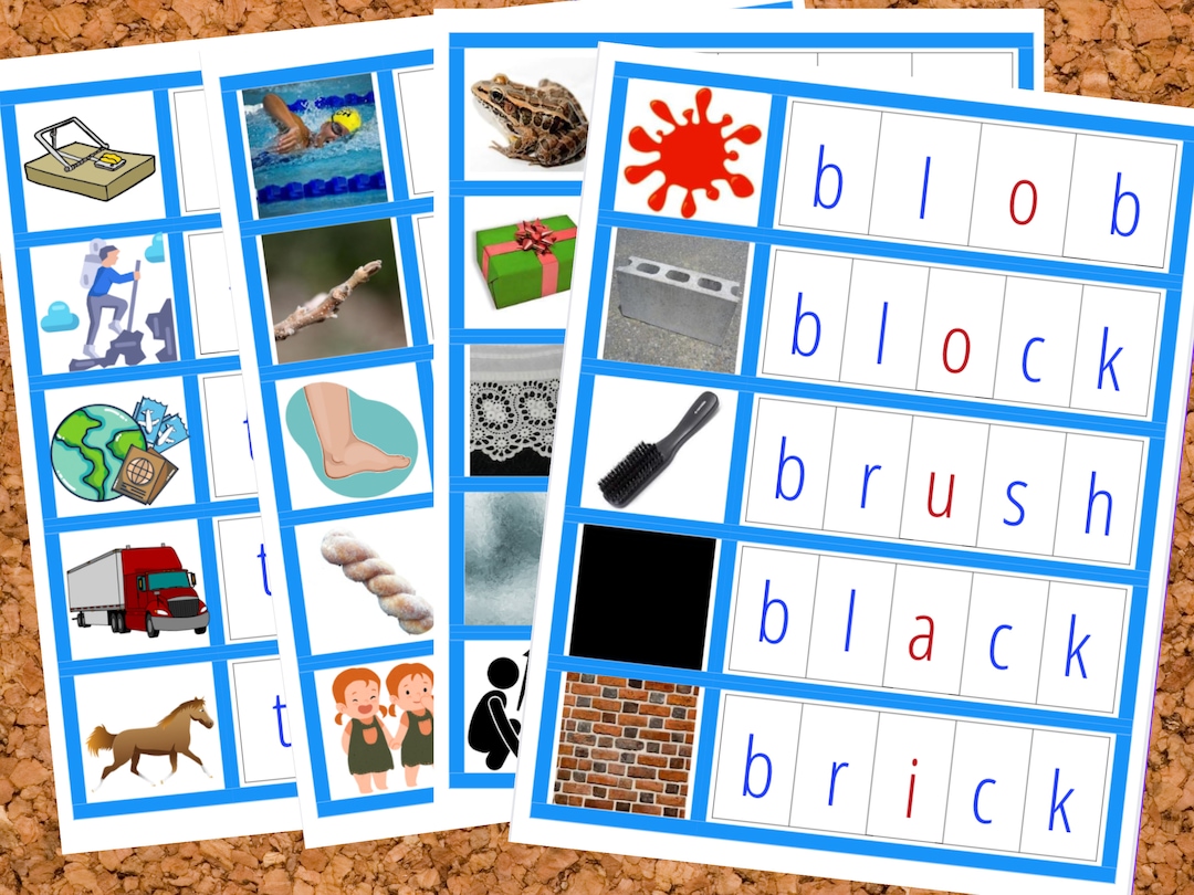 Montessori Blue Series Spelling - Etsy