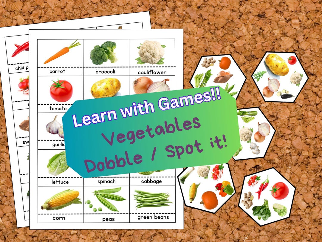 Vegetables Spot It Game | Montessori Identifying Vegetables Activity ...