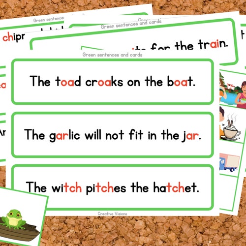 Printable Montessori Green Series Sentence Strips - Etsy