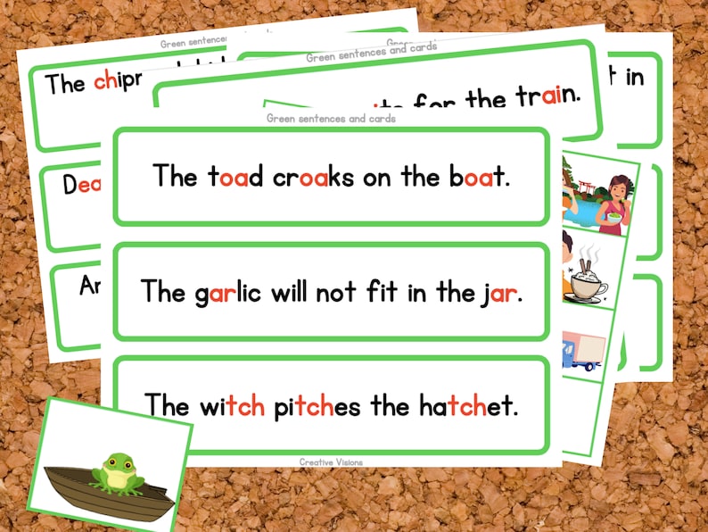 Montessori Green Sentence Strips - Etsy