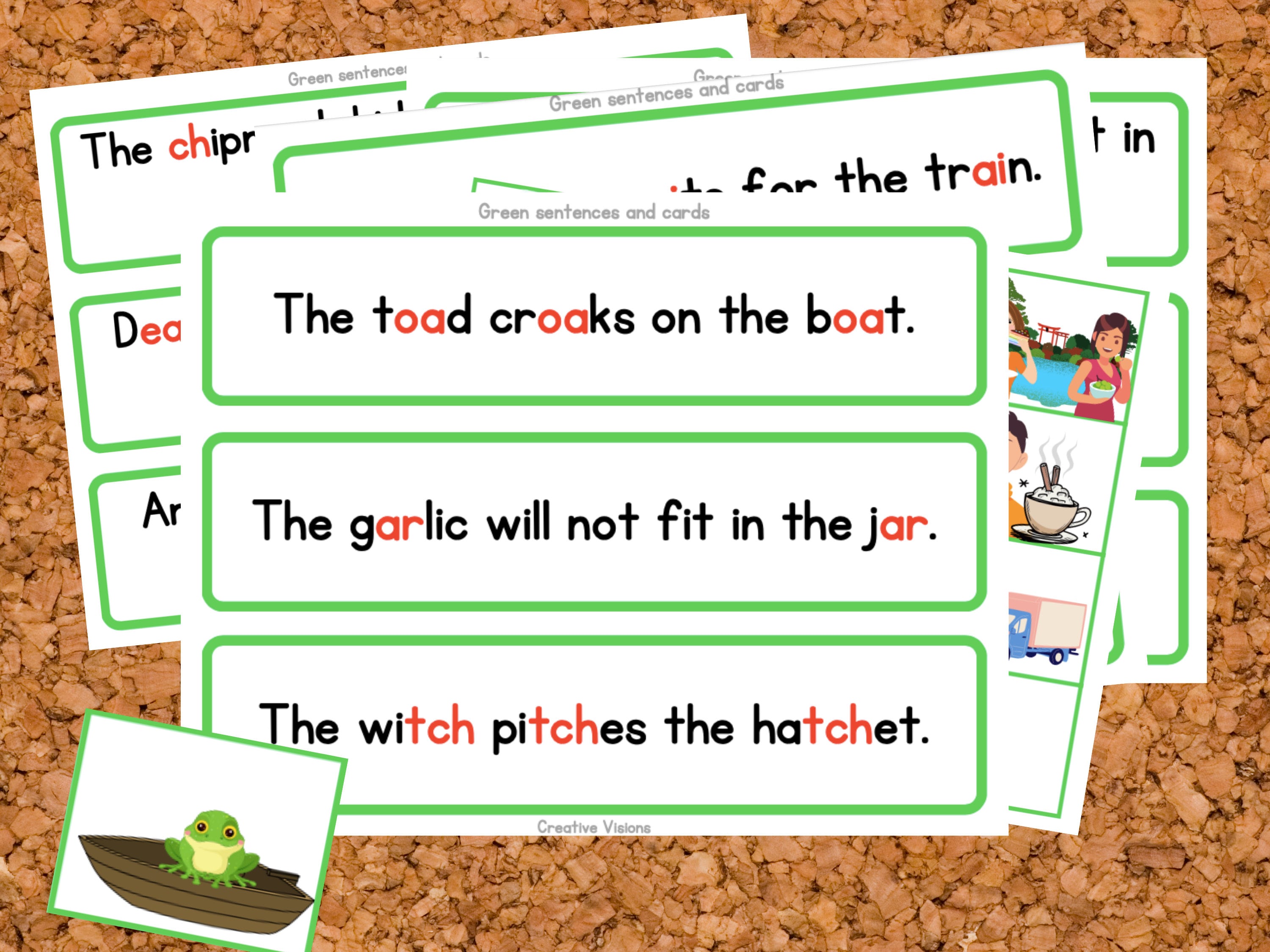 Montessori Green Sentence Strips - Etsy