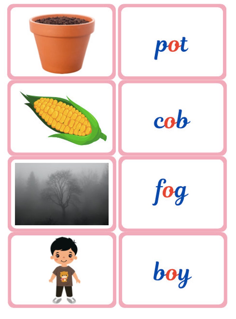 O Sound Pink Series Montessori Printable - Etsy