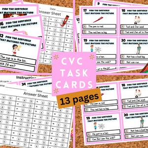 CVC Task Cards - Etsy