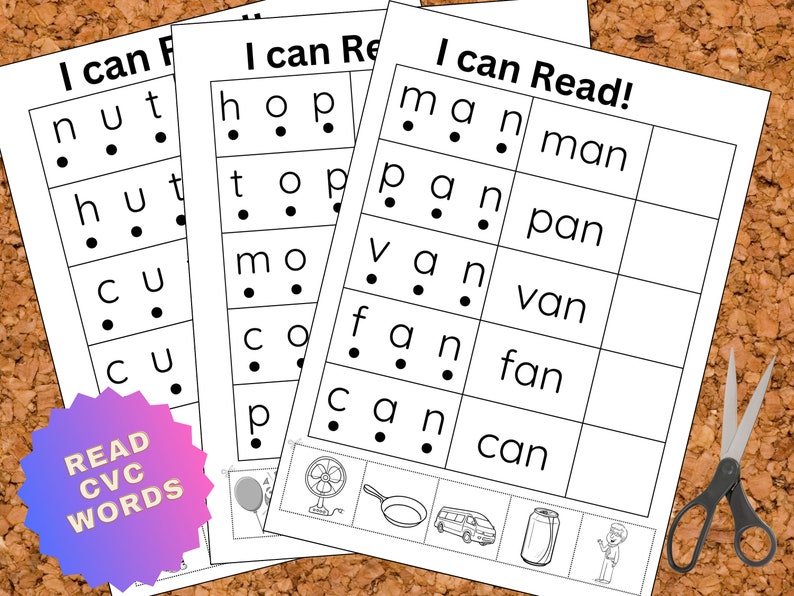 CVC Words Phonics Bundle | Montessori Reading, Spelling (PDF Download ...