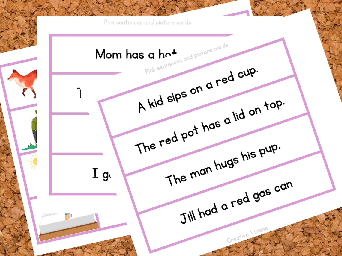 Montessori Sentence Strip and Picture Chart - Etsy