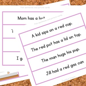 Montessori Sentence Strip and Picture Chart - Etsy