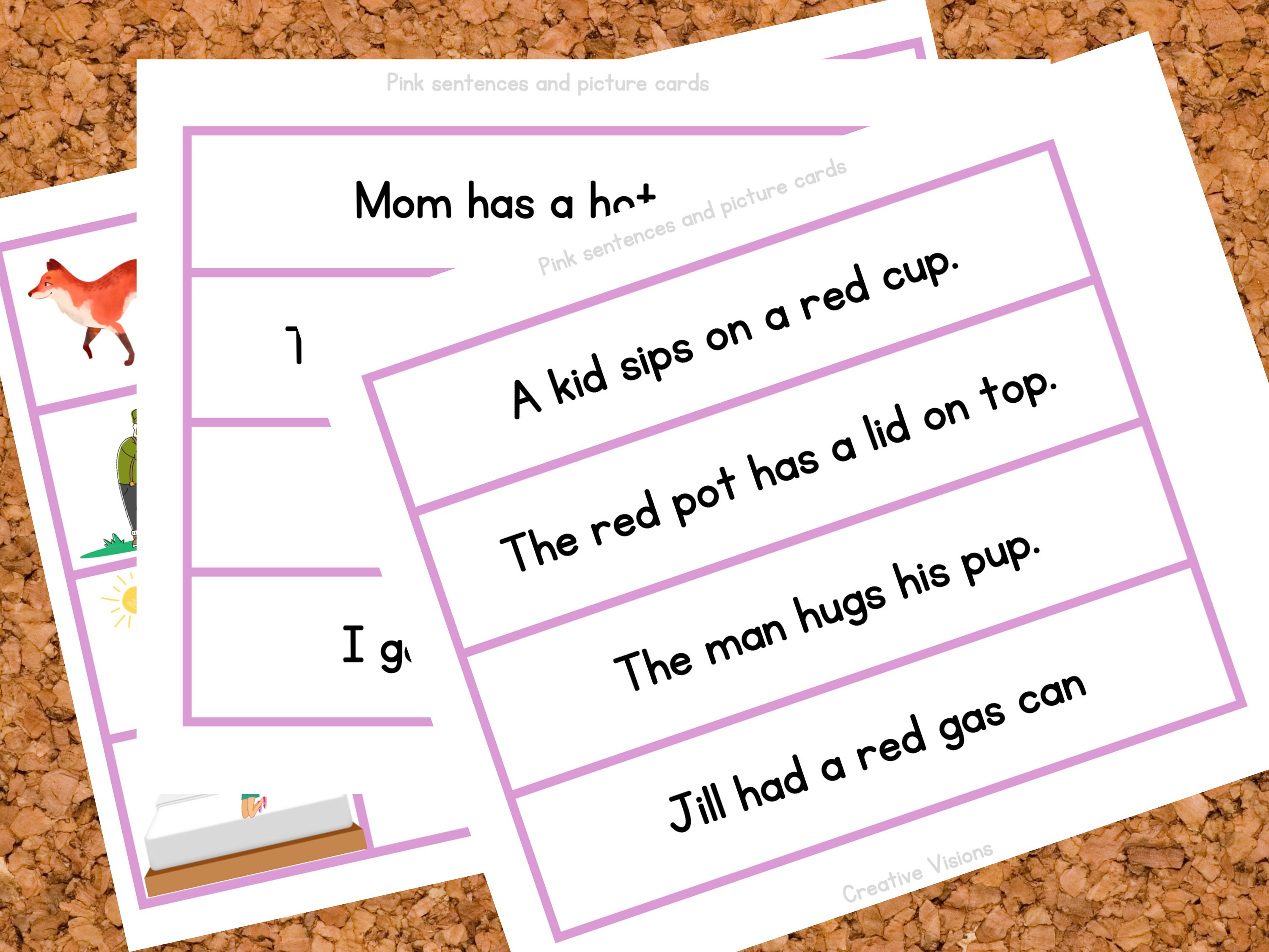 Montessori Sentence Strip and Picture Chart - Etsy