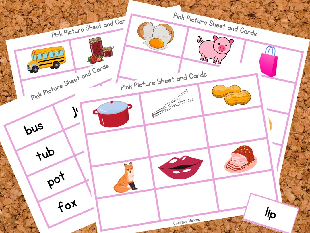 Pink Picture Sheet and Cards - Etsy