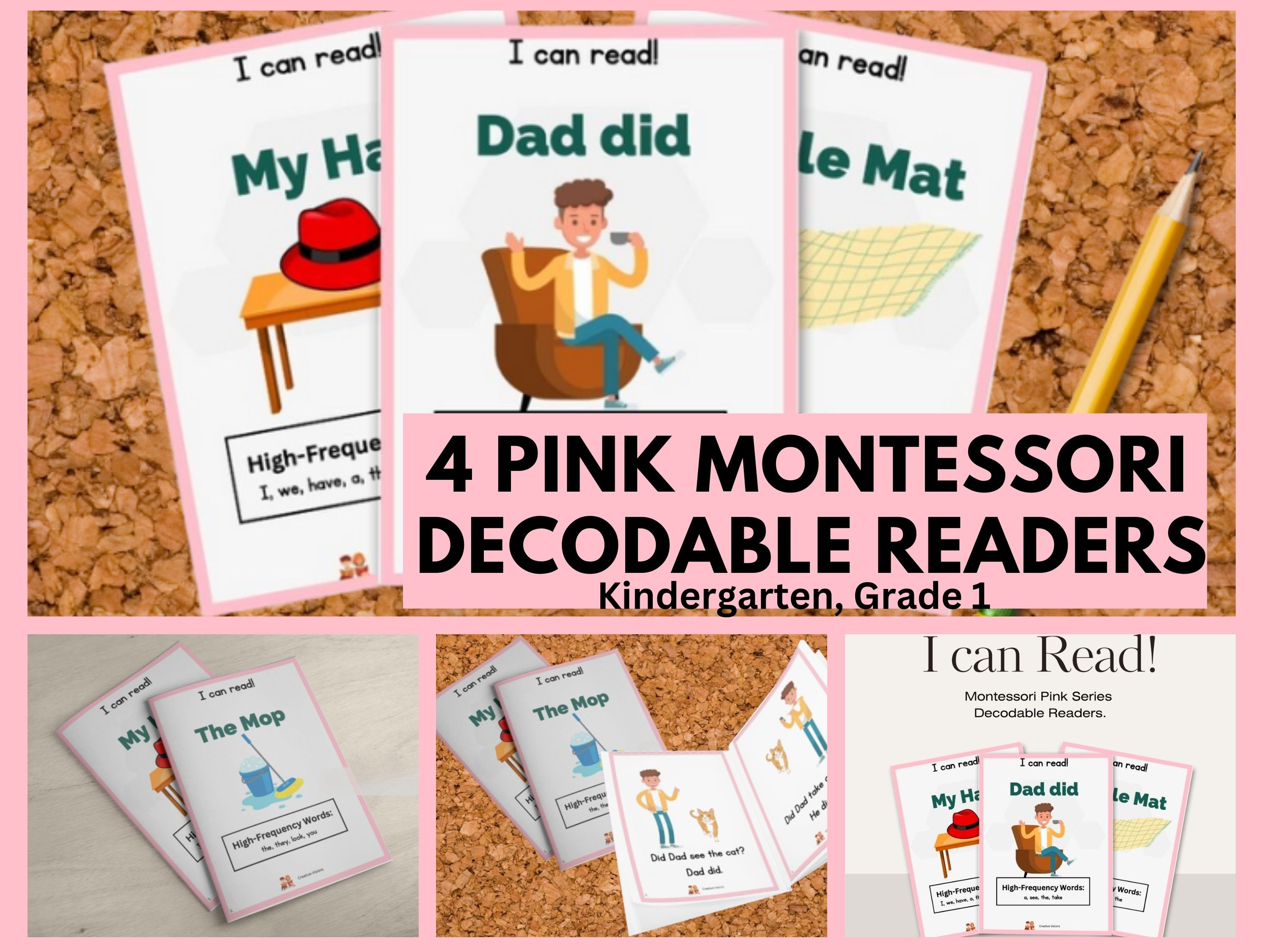 Pink Montessori Decodable Readers - Etsy