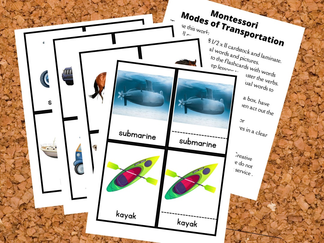 Montessori Modes of Transportation - Etsy