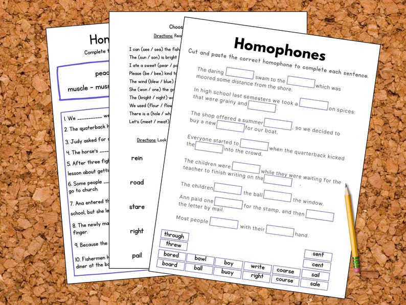 Ultimate Homophones Activity Pack – Flashcards, Cut & Paste, and Fill ...