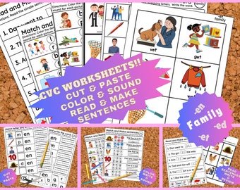 Short E Sounds Rainbow CVC Words Matching Game for Homeschooling ...