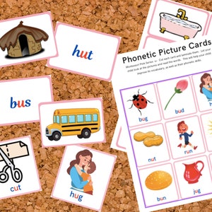 Montessori Pink Series Pictures and Word Cards - Etsy