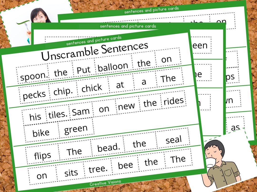 Building Sentences by Unscrambling the Words - Etsy