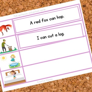 Montessori Sentence Strip and Picture Chart - Etsy