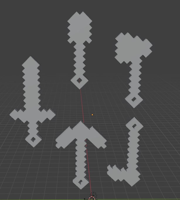 Minecraft Tools Keychain, Easy to Print, 3d Model Stl File - Etsy