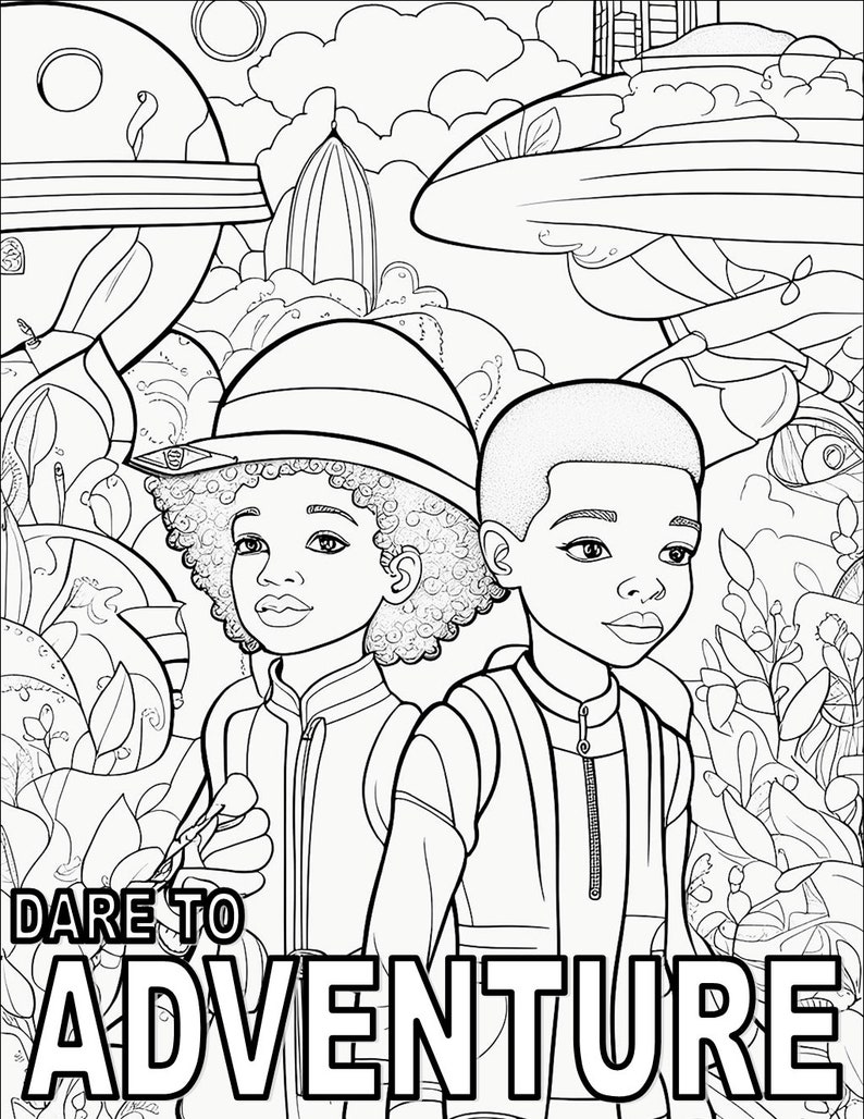 Afrofuturism Kids Coloring Book - Etsy