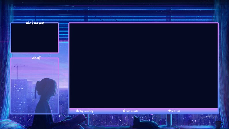 Buy Twitch Stream Overlay Just Chatting and Webcam Frame Blue Online in ...