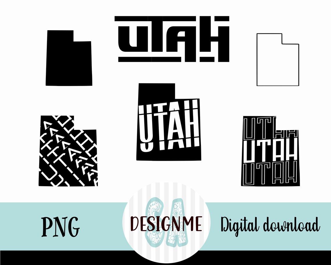 Utah Bundle Png, Utah Map and Font Png, Utah State Printable and ...