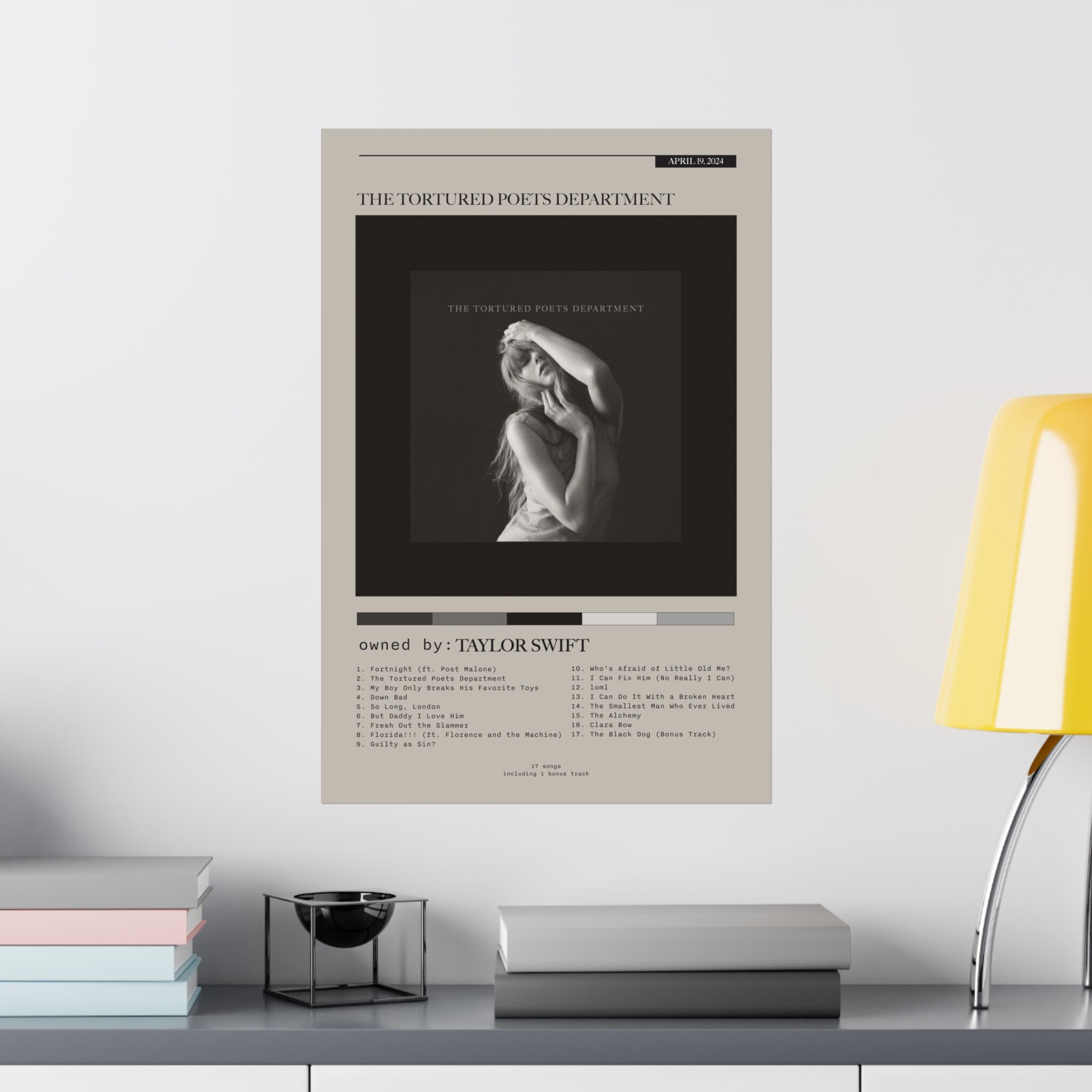 The Tortured Poets Department Song Titles Poster, TTPD Album Poster ...