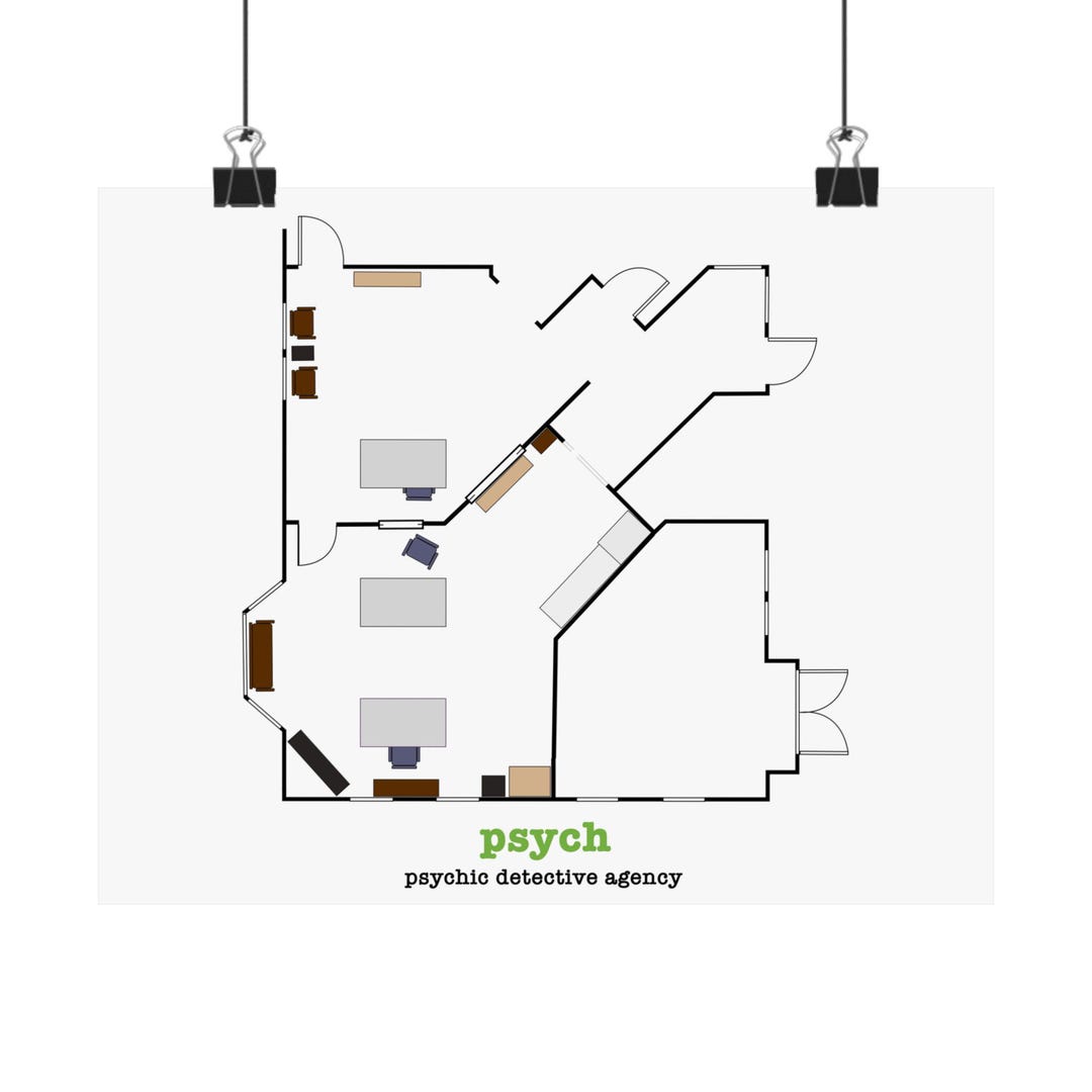 Psych Office Layout Matte Poster - Psych TV Show, Wall Art Print ...