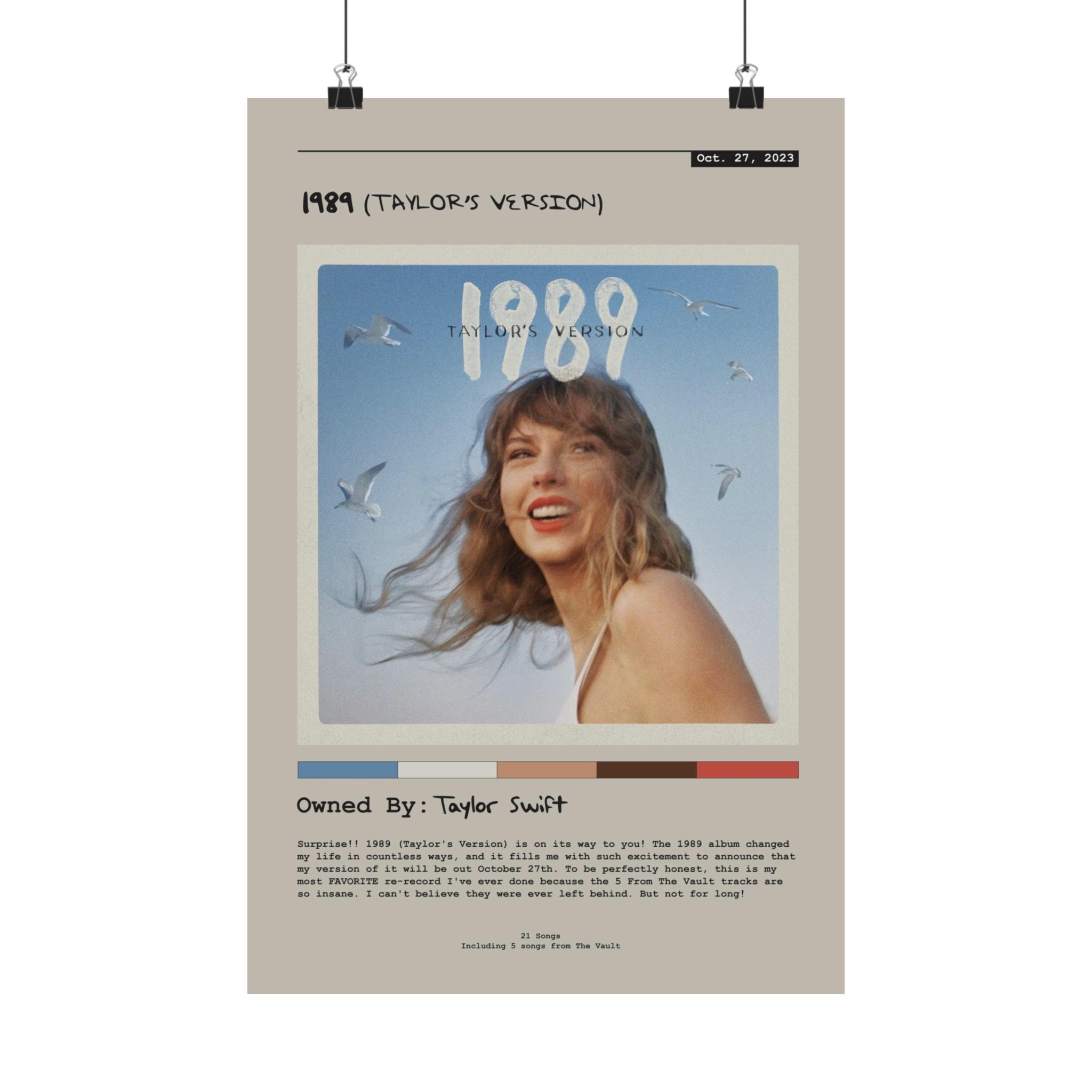 1989 Taylor Version Poster - 1989 Taylor - Taylor Version Era's Tour ...