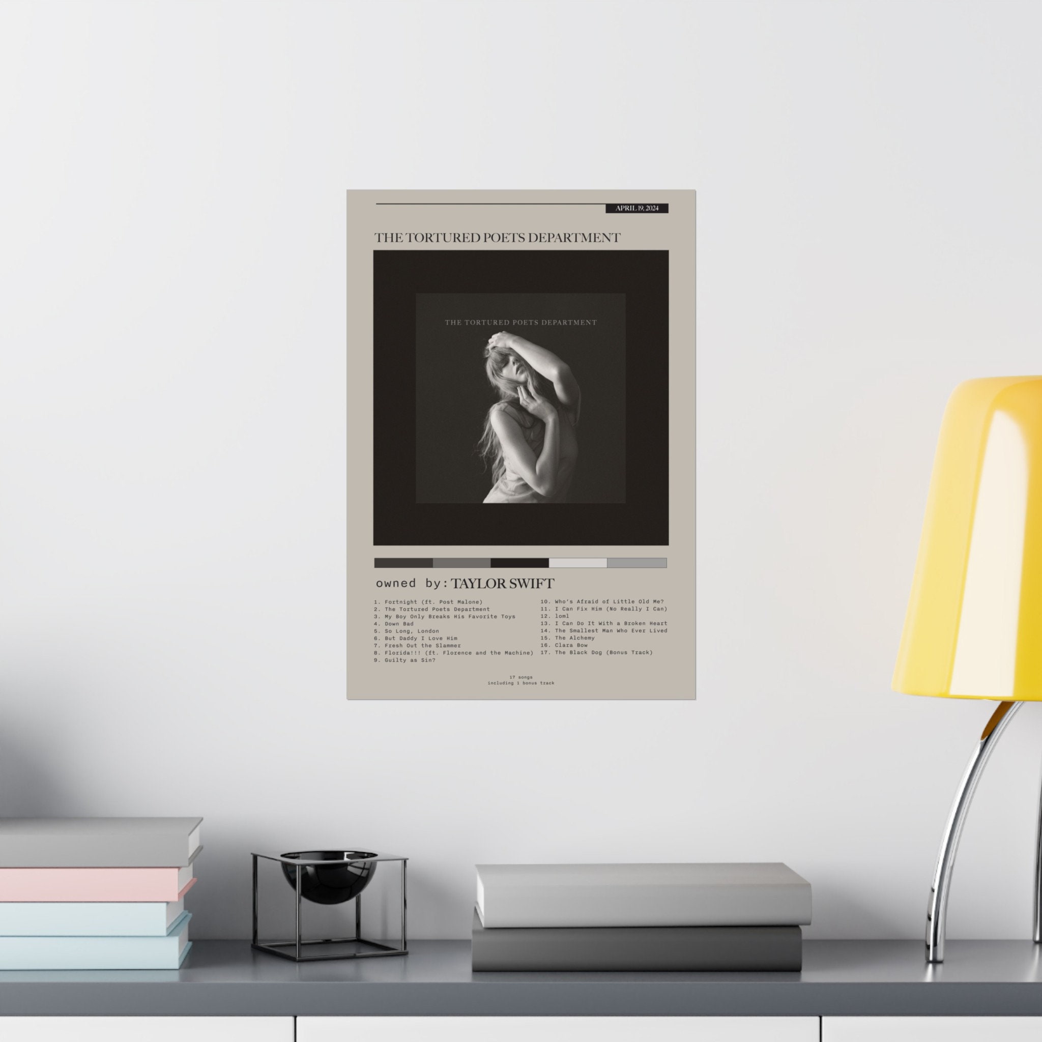 The Tortured Poets Department Song Titles Poster, TTPD Album Poster ...