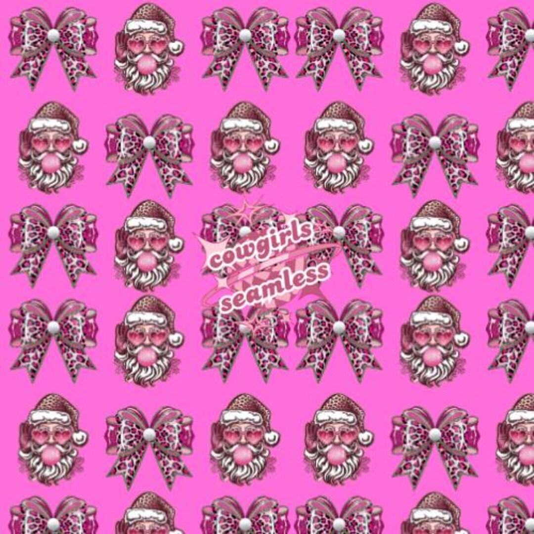 Pink Girly Santa Seamless File - Etsy
