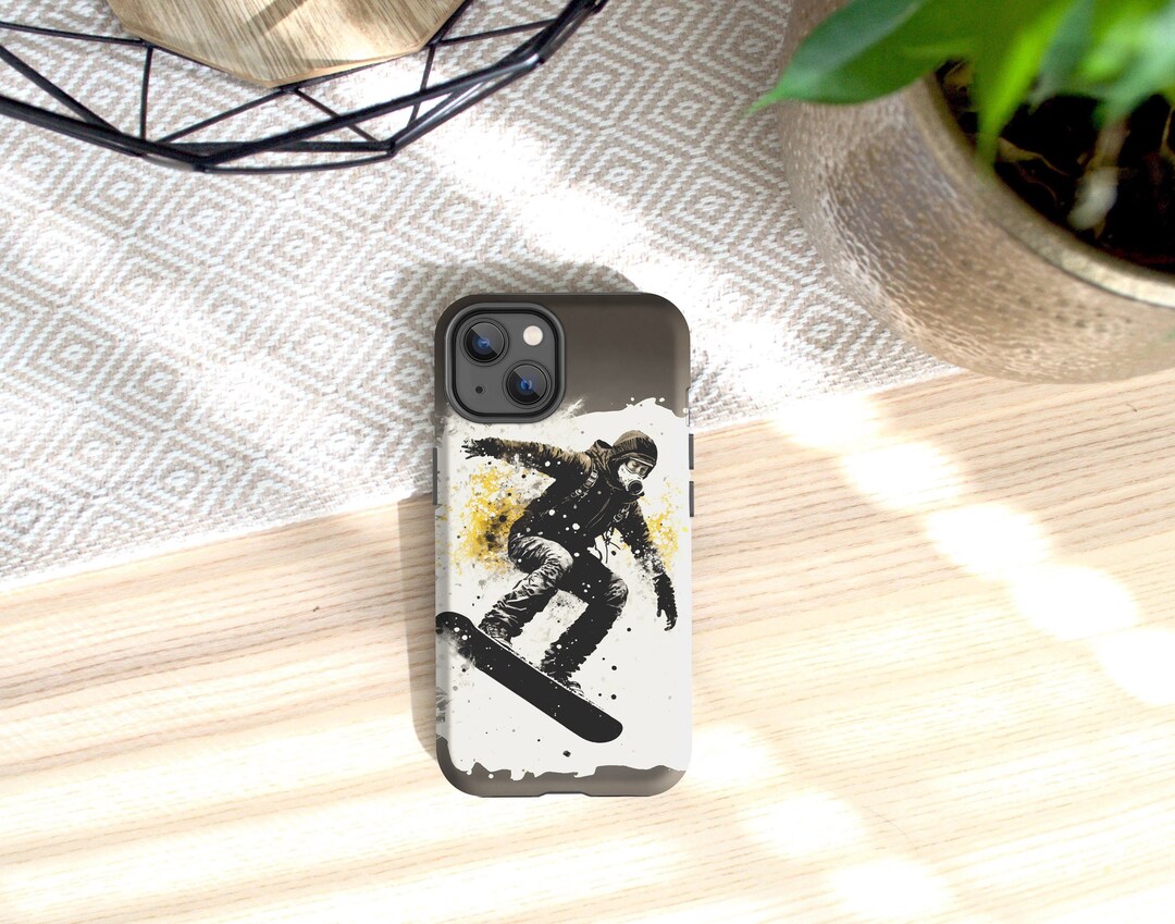 Snowboarder Banksy Inspired Tough iPhone Case for iPhone 14 13 12 11 ...