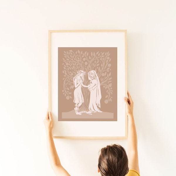 Mary Comforts Eve Painting - Etsy