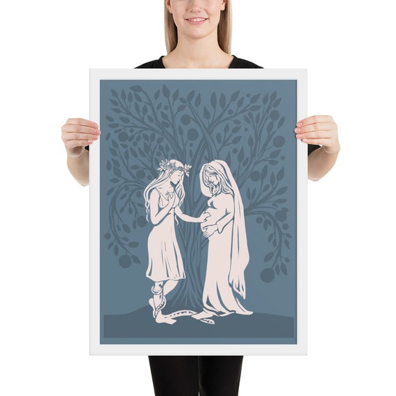 Mary and Eve Garden of Eden Mother Mary Bible Art - Etsy
