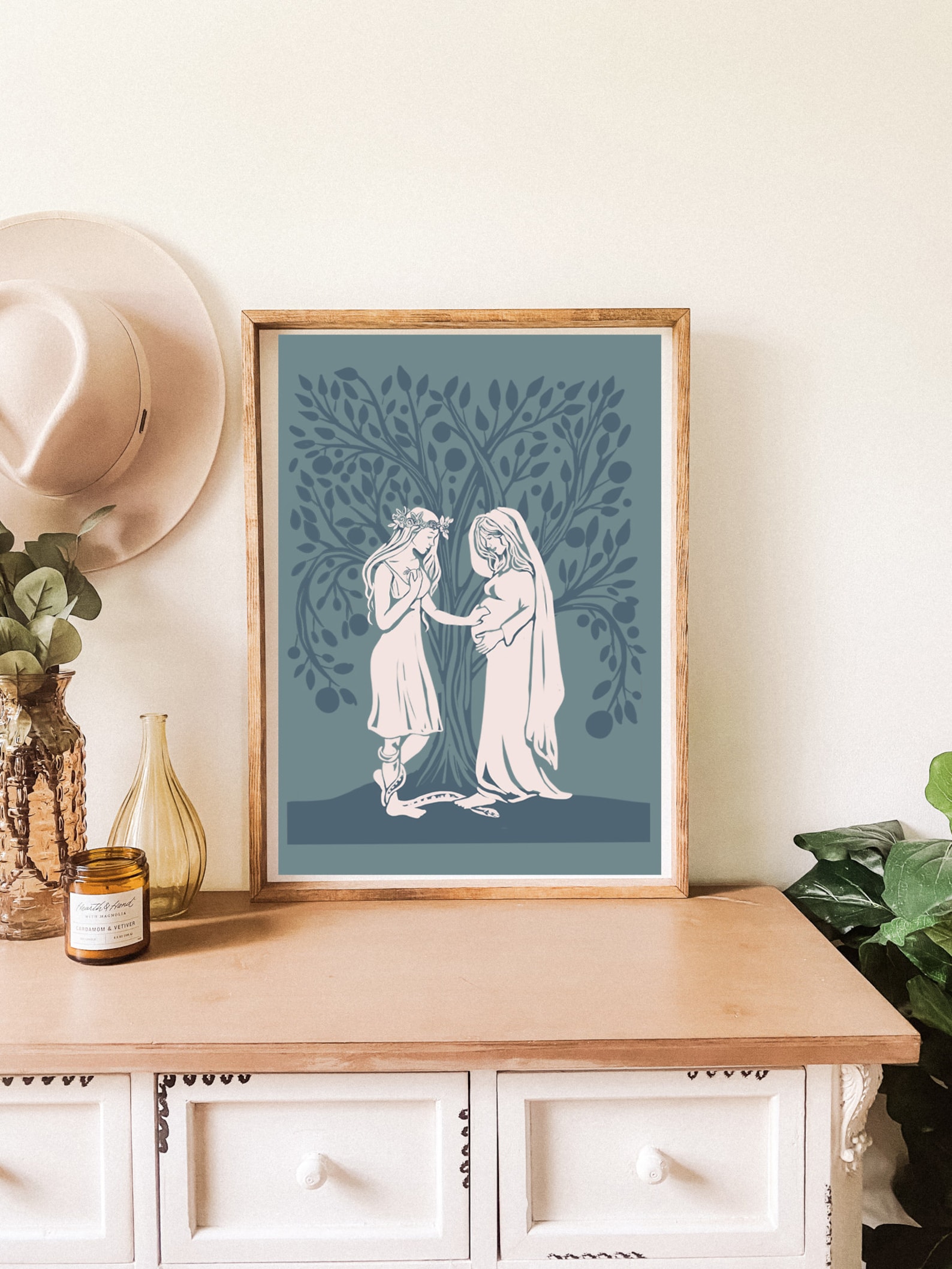Mary and Eve | Garden of Eden | Mother Mary | Bible Art | Mother of Us ...
