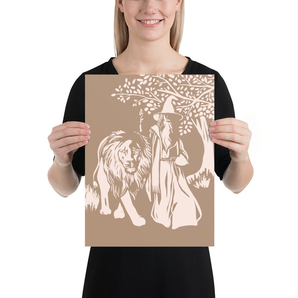 Aslan and Gandalf Friendship Cs Lewis Tolkien Book Art - Etsy