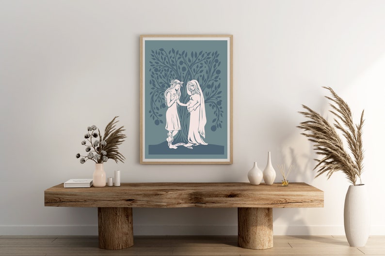Mary and Eve | Garden of Eden | Mother Mary | Bible Art | Mother of Us ...