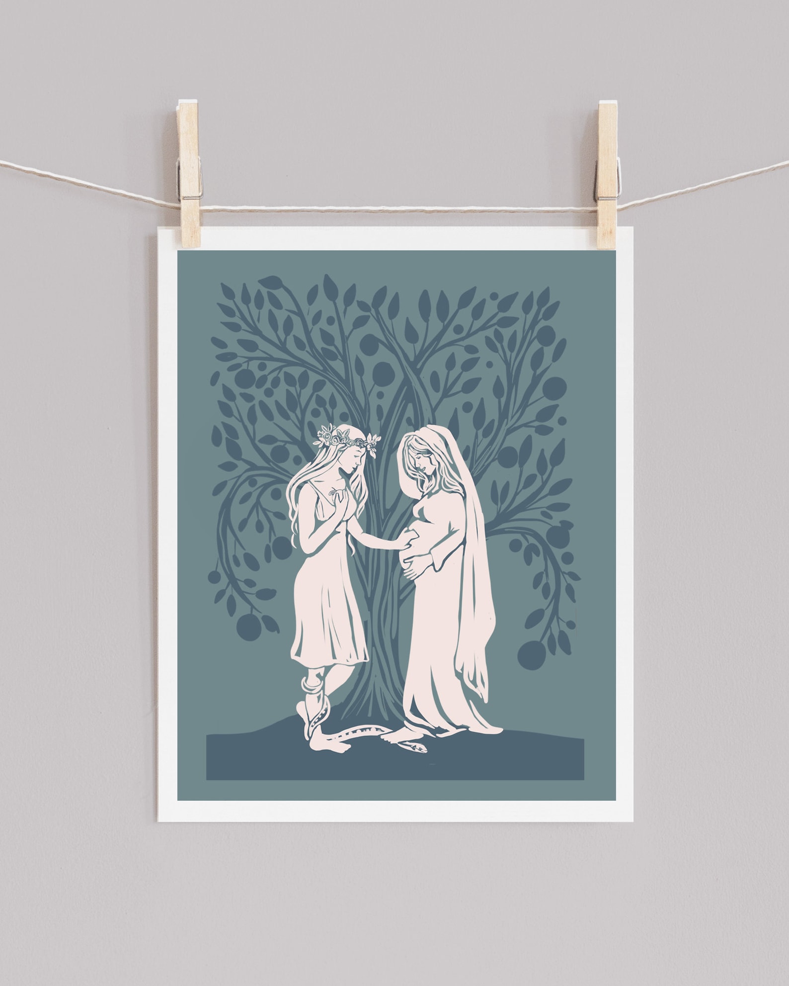 Mary and Eve | Garden of Eden | Mother Mary | Bible Art | Mother of Us ...