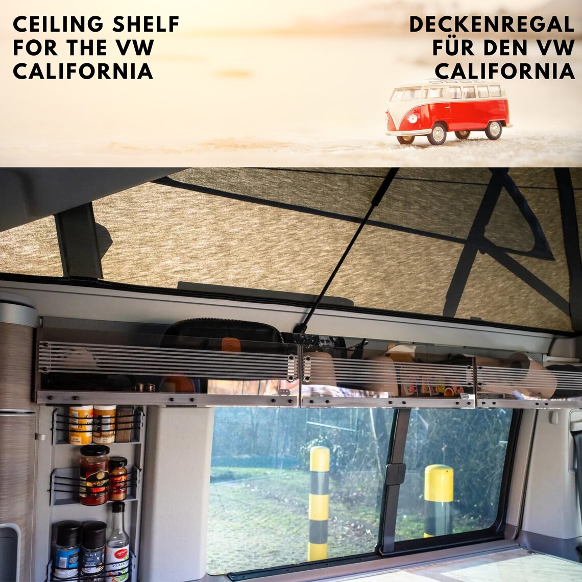 VW California T5, T6 Ceiling Cabinet - 2.0 Overhead Shelf for Kitchen ...