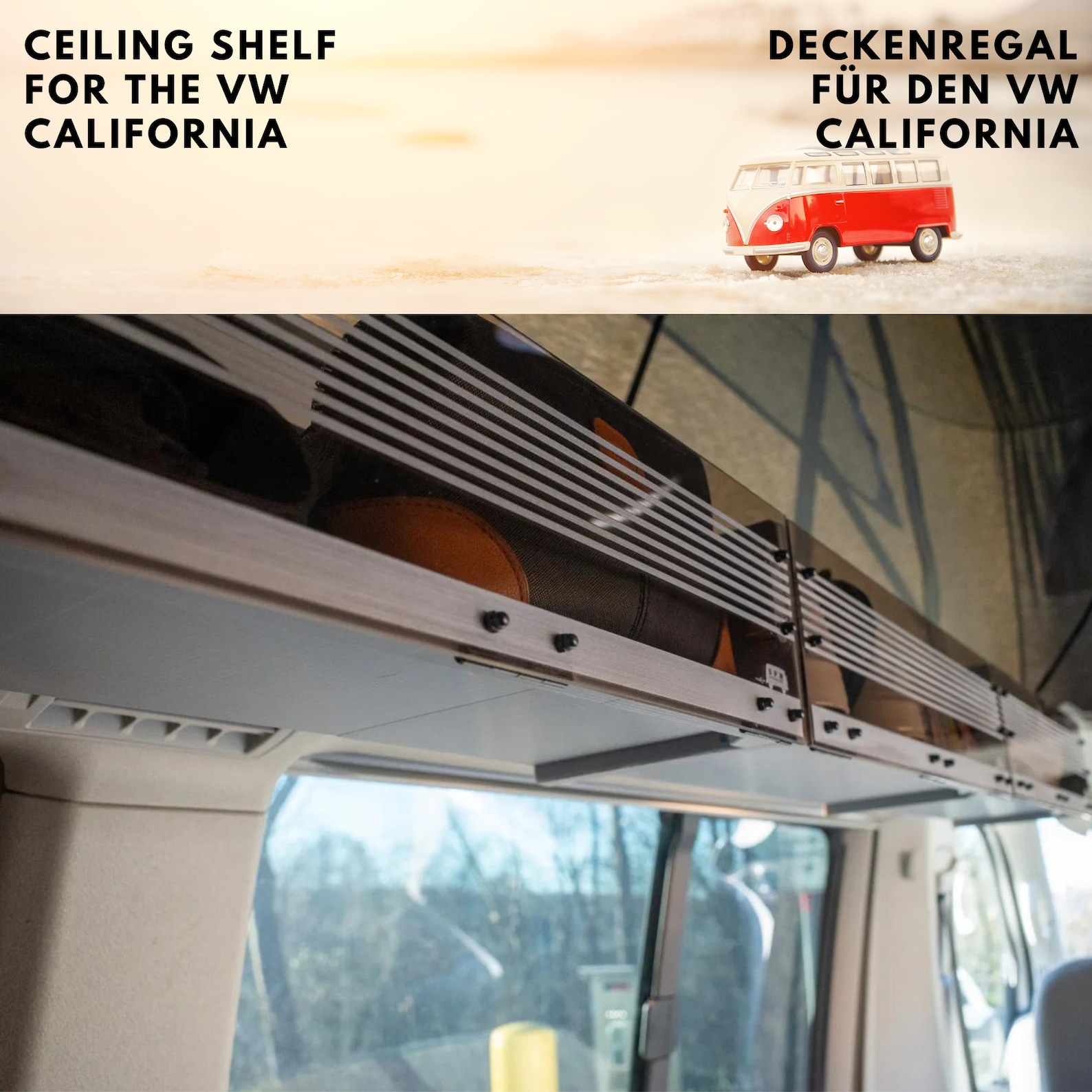 VW California T5, T6 Ceiling Cabinet - 2.0 Overhead Shelf for Kitchen ...