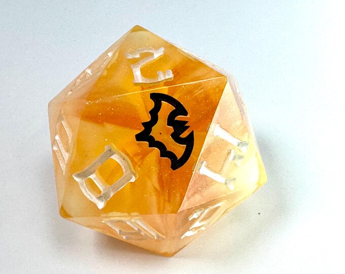 Candy Bat Chonky D20 - Handmade Resin Sharp Edge Polyhedral Dice for ...